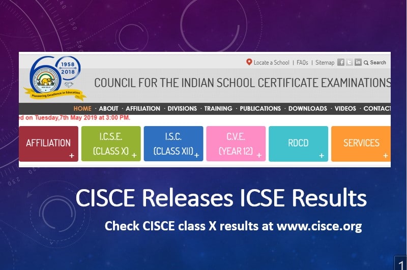 CISCE Releases ICSE Results 2019 for Class 10th on May 7 at www.cisce ...